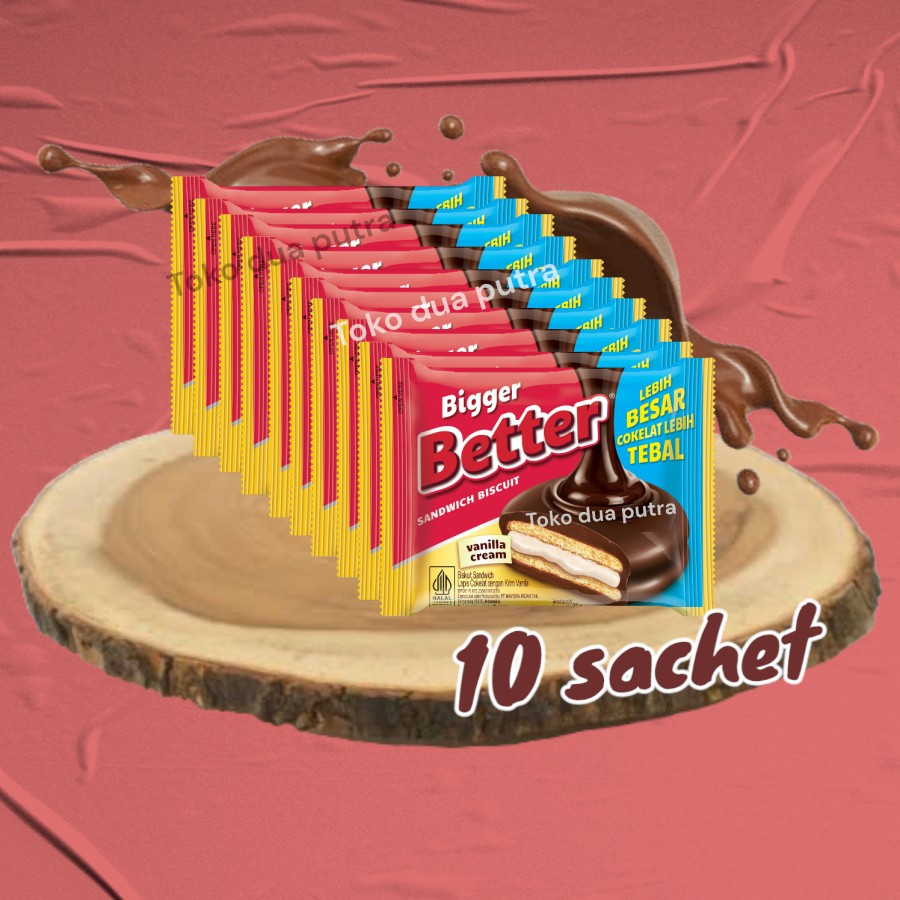 Jual Better sachet Bigger sandwich biskuit vanilla cream 10 bungkus ...