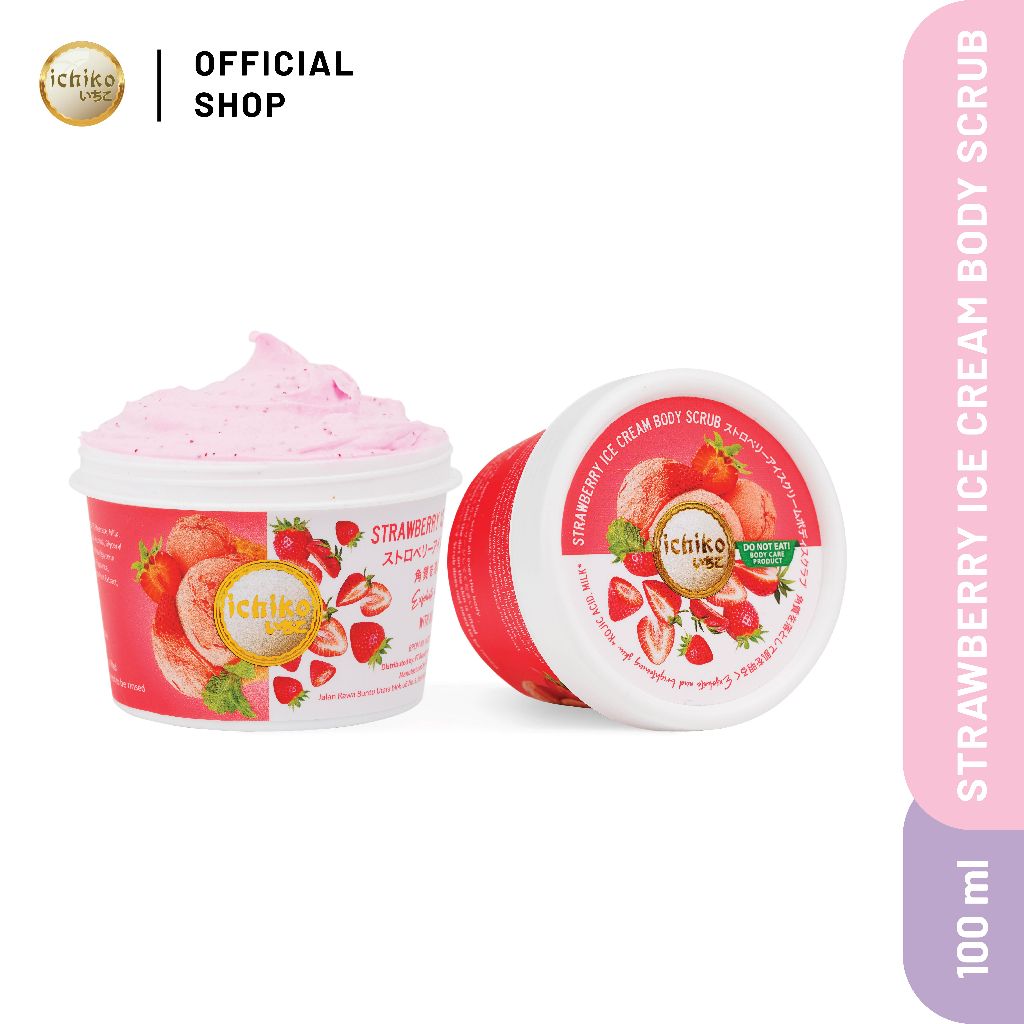 Jual Ichiko Ice Cream Body Scrub Strawberry | Shopee Indonesia