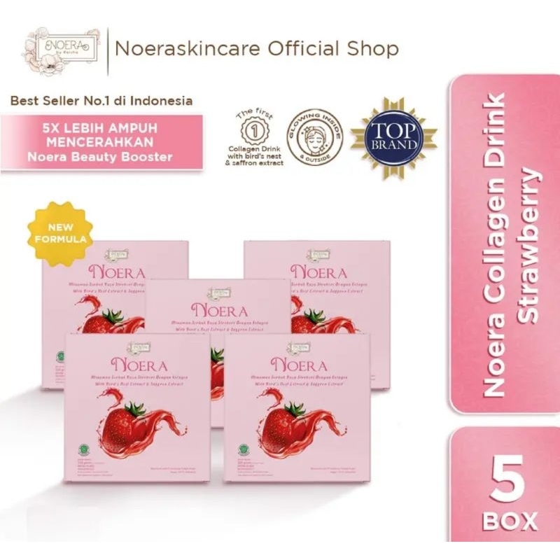 Jual NOERA COLLAGEN DRINK 5 BOX - STRAWBERRY NEW FORMULA DENGAN ...