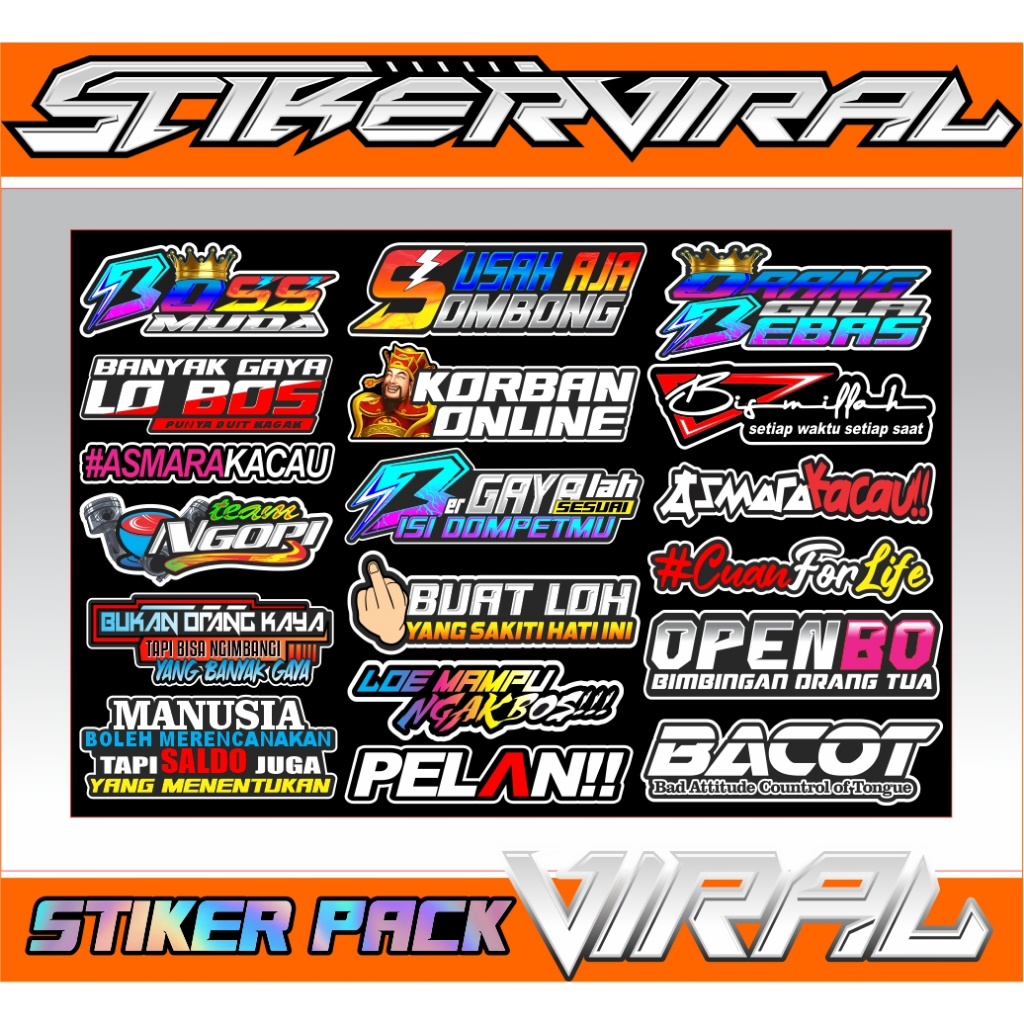 Jual Stiker Pack BOSS MUDA Stiker Viral Dan Gaul Stiker Motor Keren ...