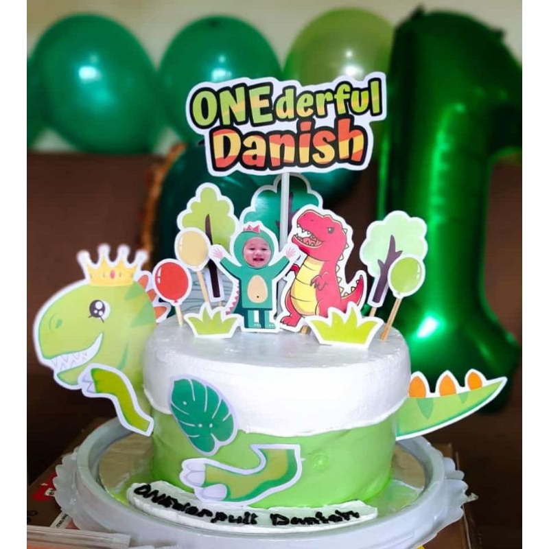 Jual TOPPER DINO TAMBAH FOTO MUKA DAN CUSTOM NAMA | Shopee Indonesia