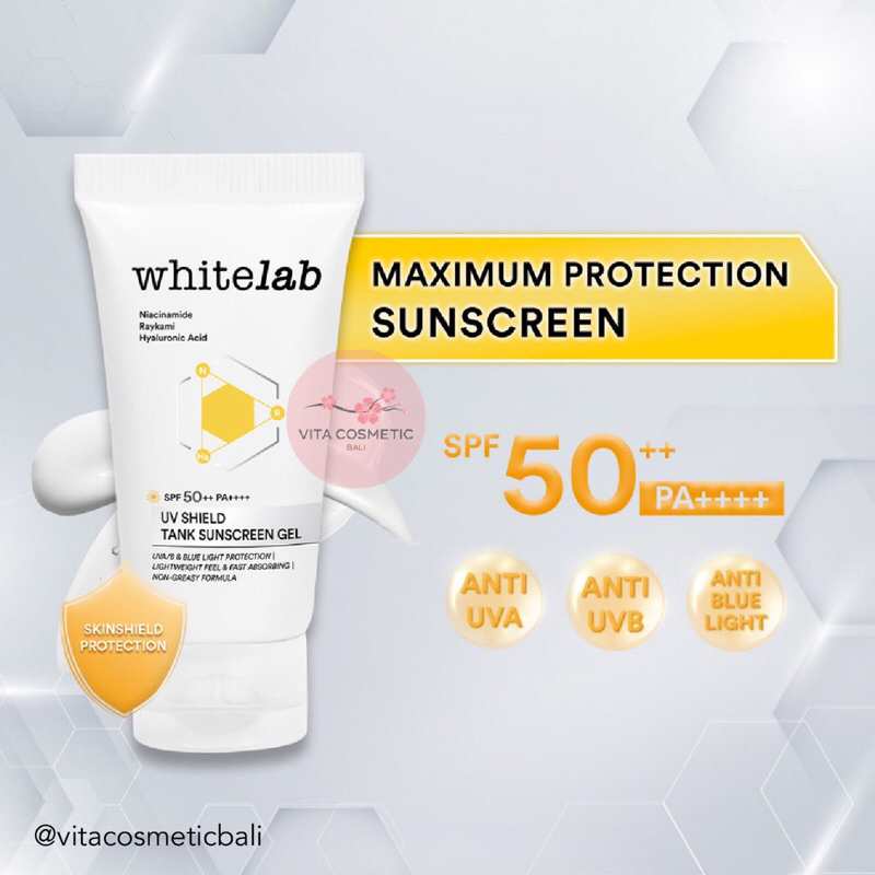 Jual WHITELAB UV Shield Tank Sunscreen Gel SPF 50++ PA++++ | White Lab ...