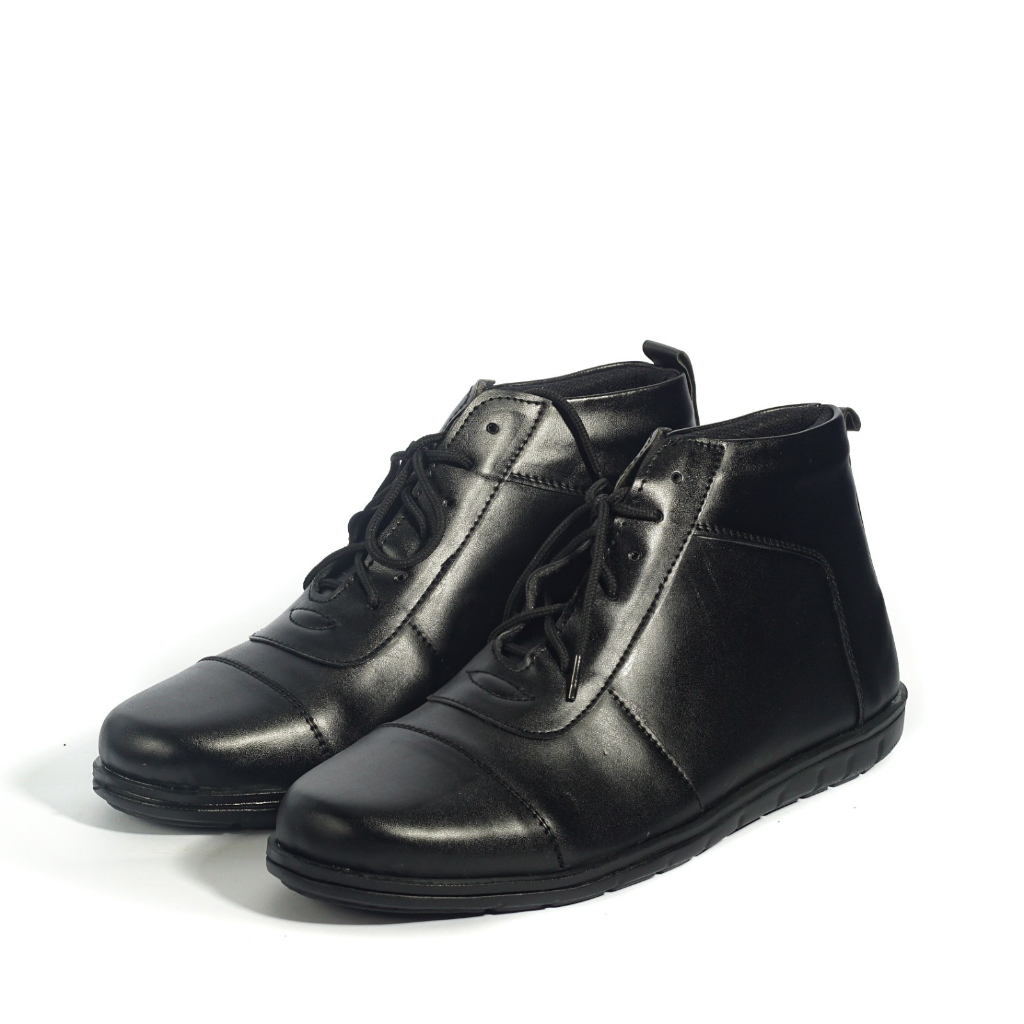 Jual AGYA Sepatu Pria Boots Kulit Hitam Kantor Bikers Model brodo ...