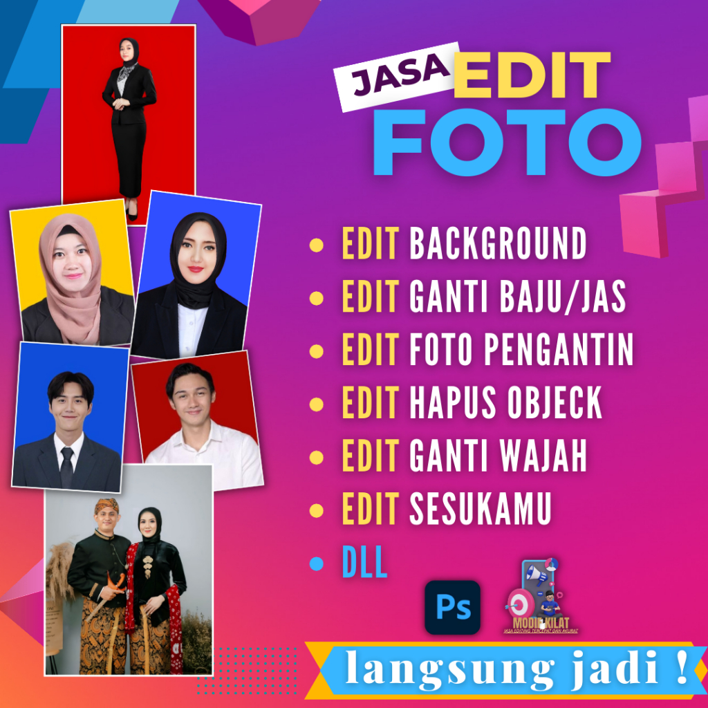 Jual Edit foto / Jasa edit foto / Edit foto jas / Edit background / Edit jilbab / Edit foto ...