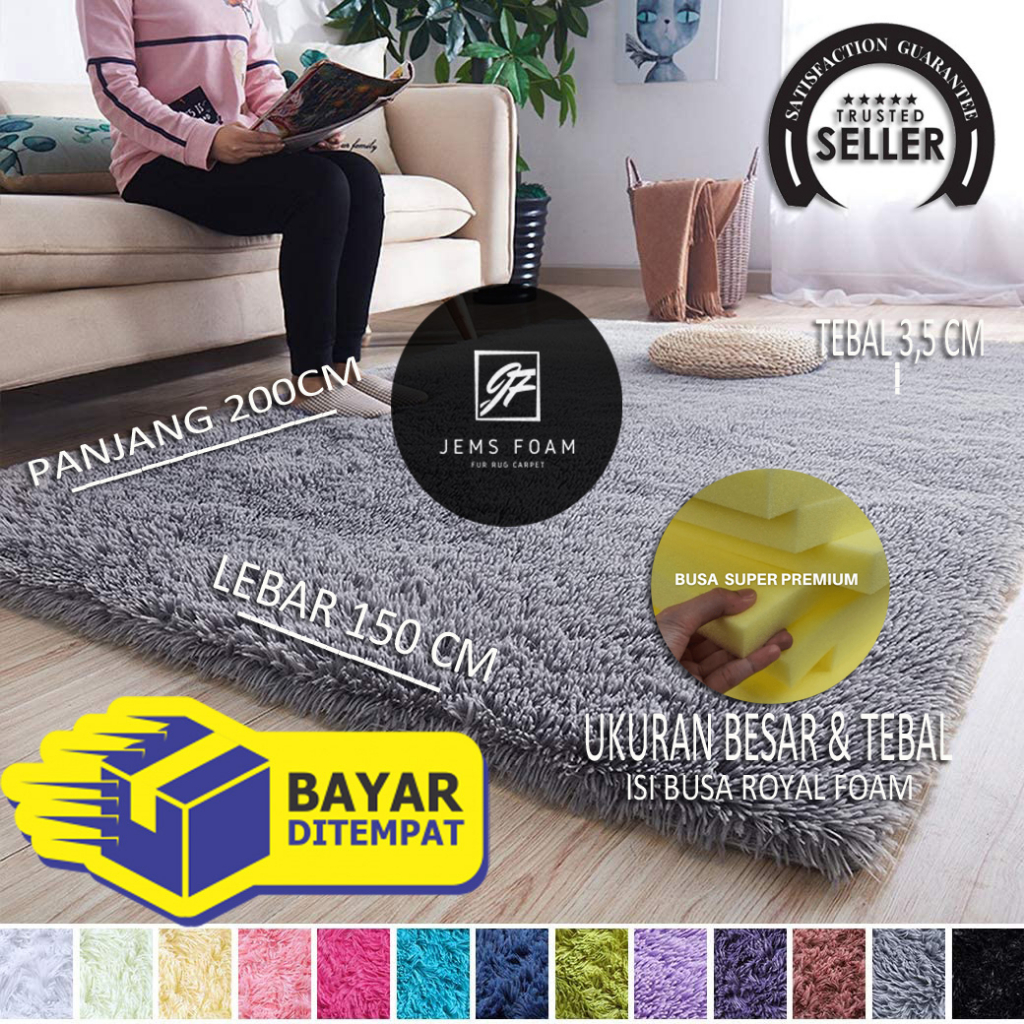 Jual karpet bulu kasur rasfur carpet lantai tikar Ukuran 200 x 150 x 3 ...