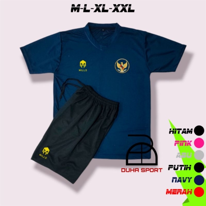 Jual Setelan Jersey Baju Olahraga Timnas Indonesia Mills | Shopee Indonesia