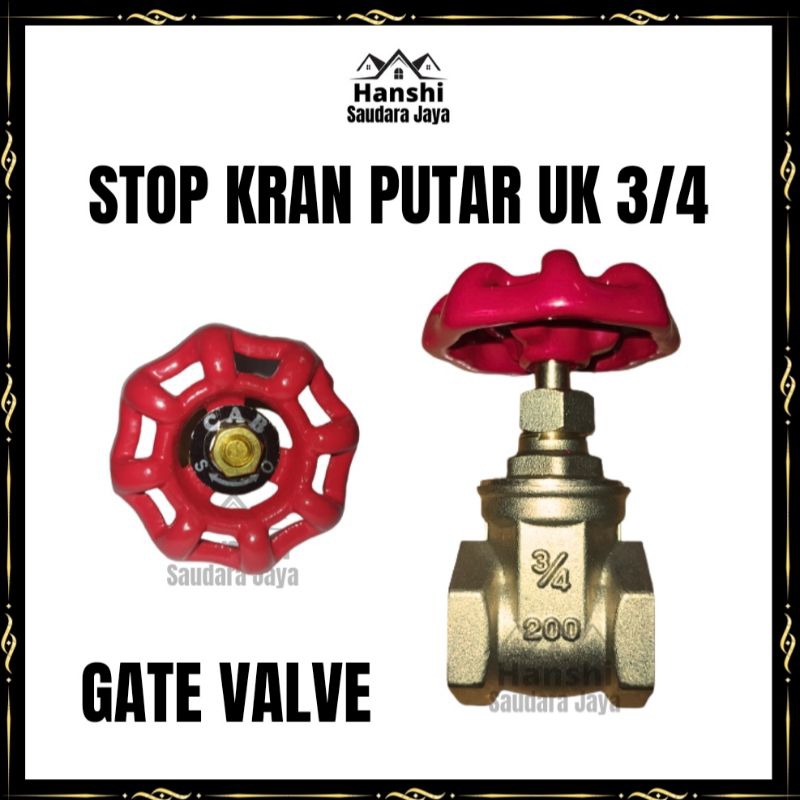 Jual Gate Valve Kuningan 3/4 Inch - Stop Kran Putar Kuningan | Shopee Indonesia