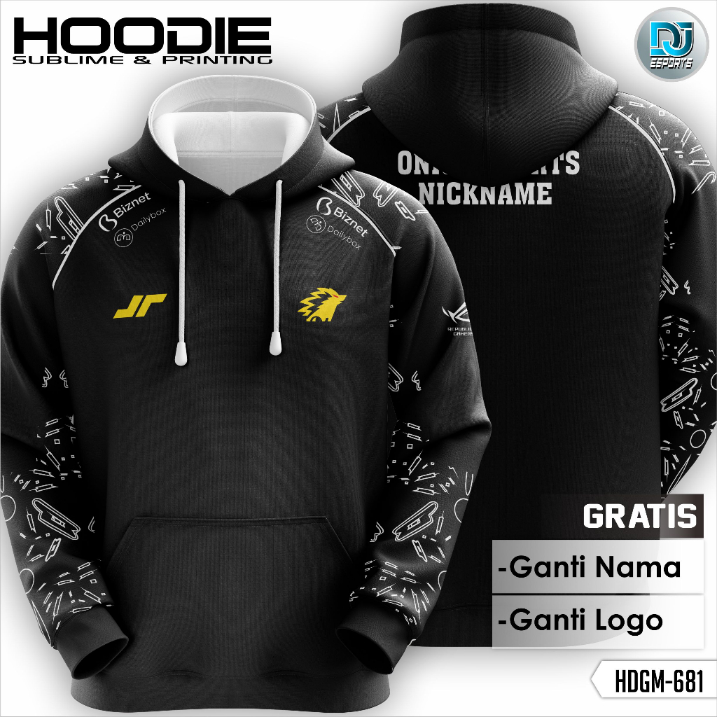 Jual Jaket Hoodie Onic Esports Custom Full Printing Digital | Shopee ...