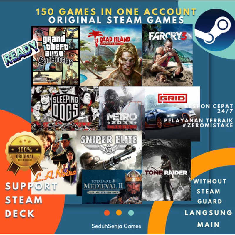 Jual 150 Games in One Steam Original PC - Support Steam Deck | Shopee ...