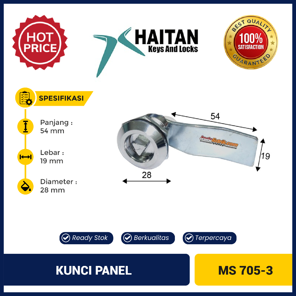 Jual Kunci Panel MS 705-3 Kilap Segitiga (NEW) Haitan | Shopee Indonesia