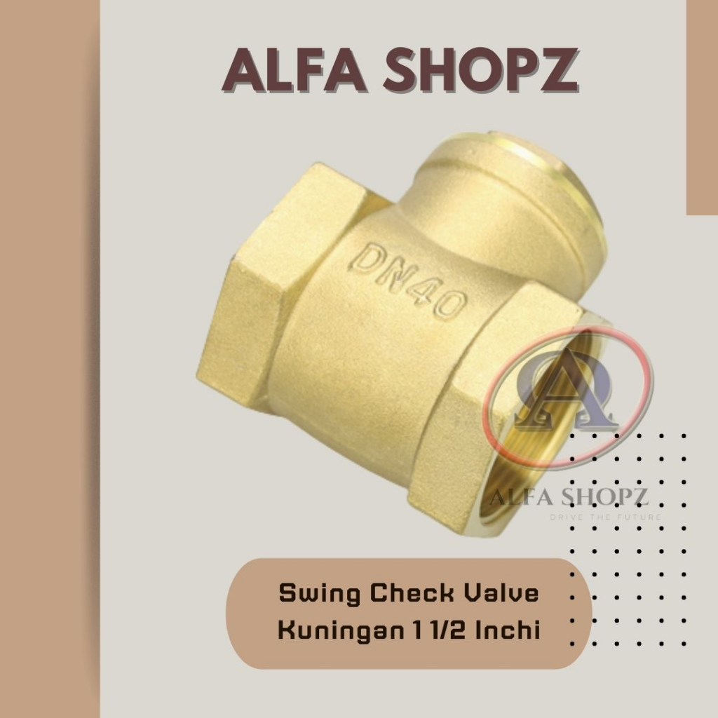Jual Swing Check Valve Kuningan 1 1/2 Inchi, Klep Tabok Brass , 1 1/2 ...