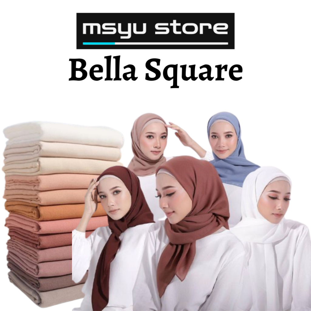 Jual msyu™ Hijab Bella Square / Jilbab Bella Square / Bela Square / Kerudung Segi Empat | Shopee ...