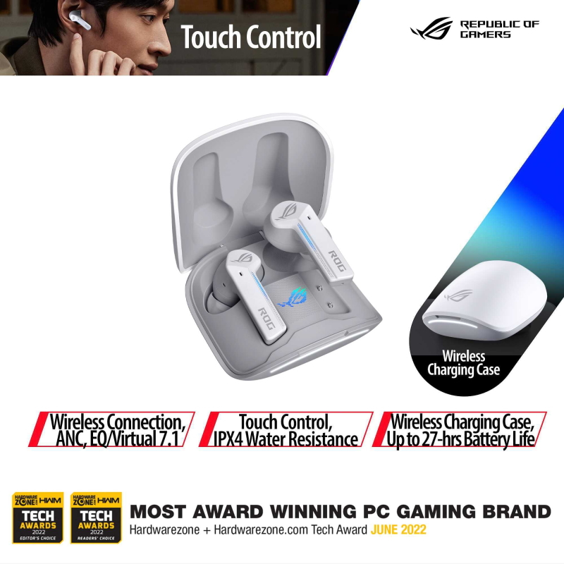 Jual ASUS ROG Cetra True Wireless Moonlight White In-ear Headphone Gaming | Shopee Indonesia