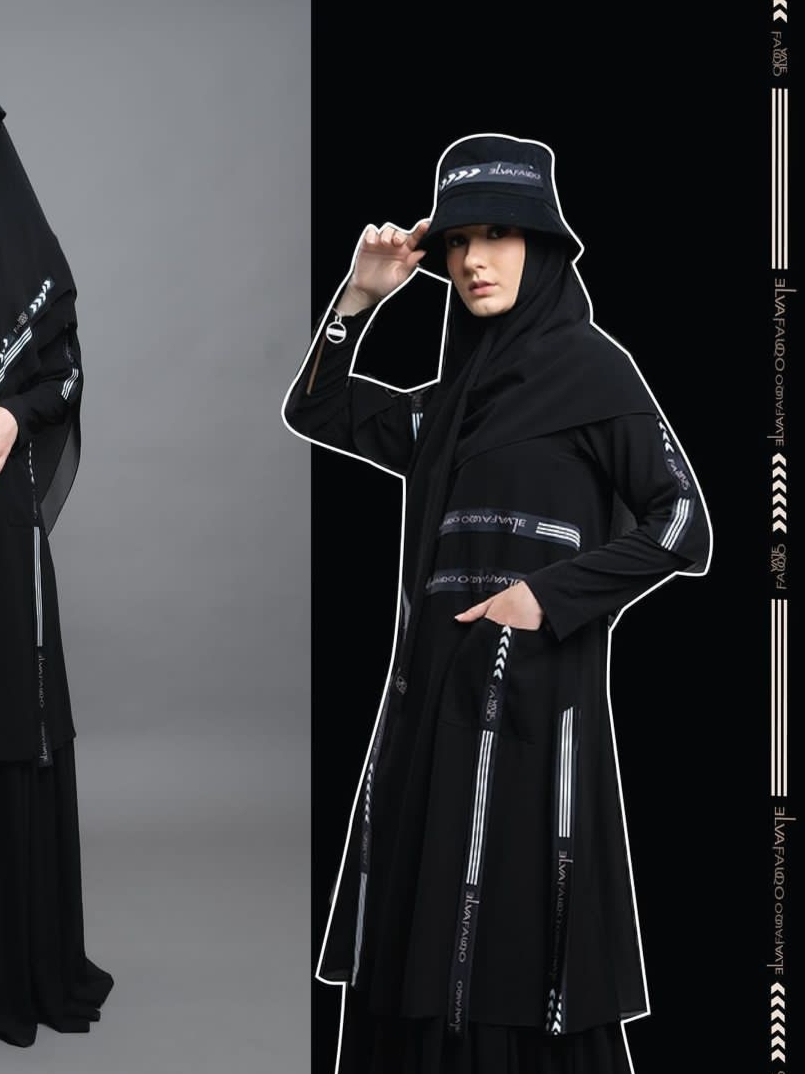 Jual Lva Syari / Baju Set Syari / Baju Muslim / Leona Series / Jetblack ...