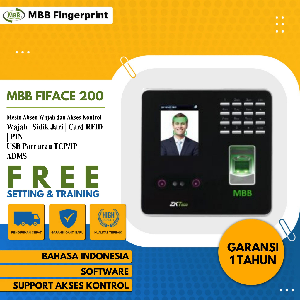 Jual MBB FIFACE 200/Mesin Absensi Sidik Jari/Mesin Absensi Sidik Jari ...