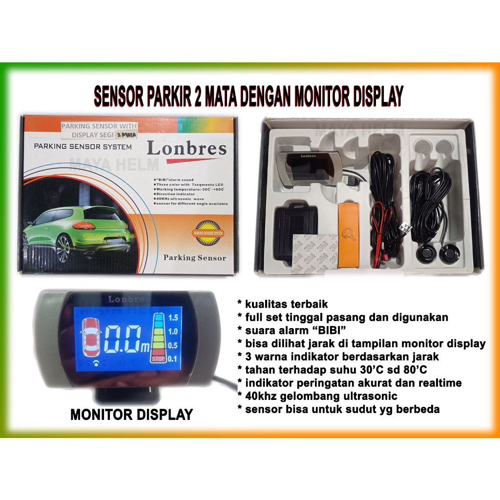 Jual Sensor Parking 2 Mata dengan Monitor Display LED | Shopee Indonesia