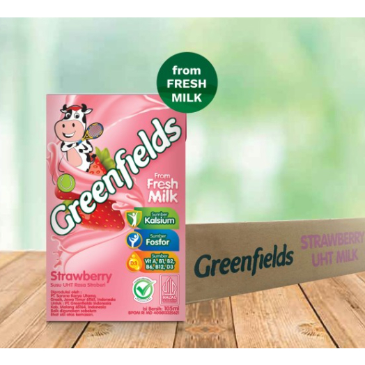 Jual Greenfields UHT Mini Strawberry 105 ml | Shopee Indonesia