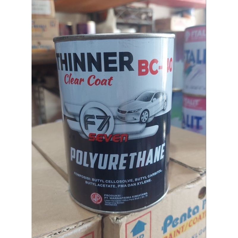 Jual Thinner Tiner Tinner Clear Coat Polyurethane F7 Seven 1liter Pengencer Cat Duco Pu | Shopee ...