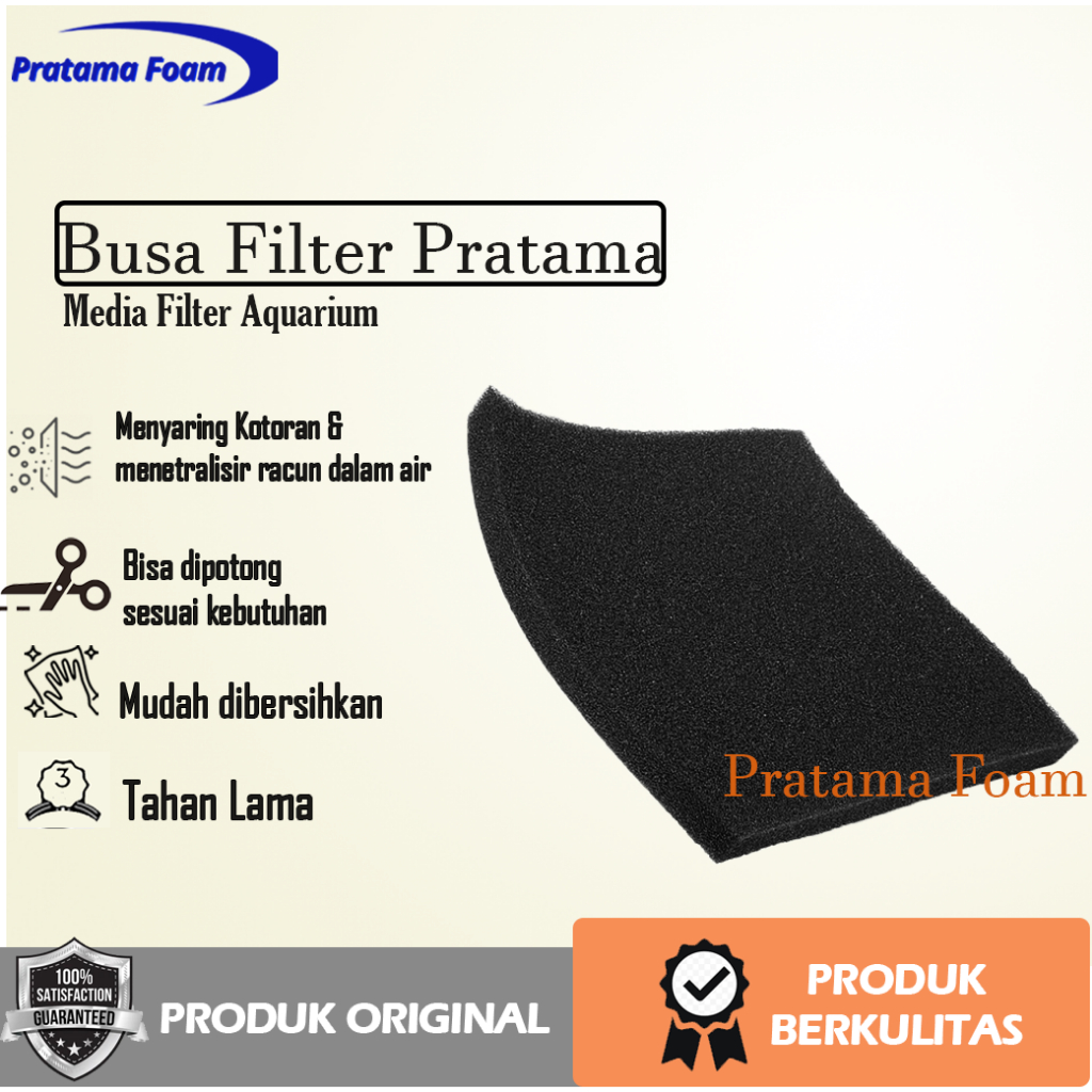 Jual BUSA BIO FILTER FOAM 100 x 50 x 5 cm - BUSA FILTER - KAPAS FILTER ...
