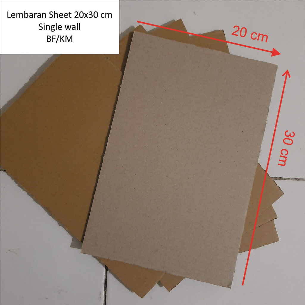 Jual Sheet Ukuran 20x30, 15x36 cm Lembaran Karton / Kardus Single wall ...