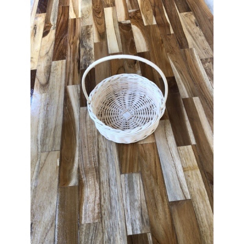 Jual keranjang rotan halus tangkai bulat diameter 12cm | Shopee Indonesia