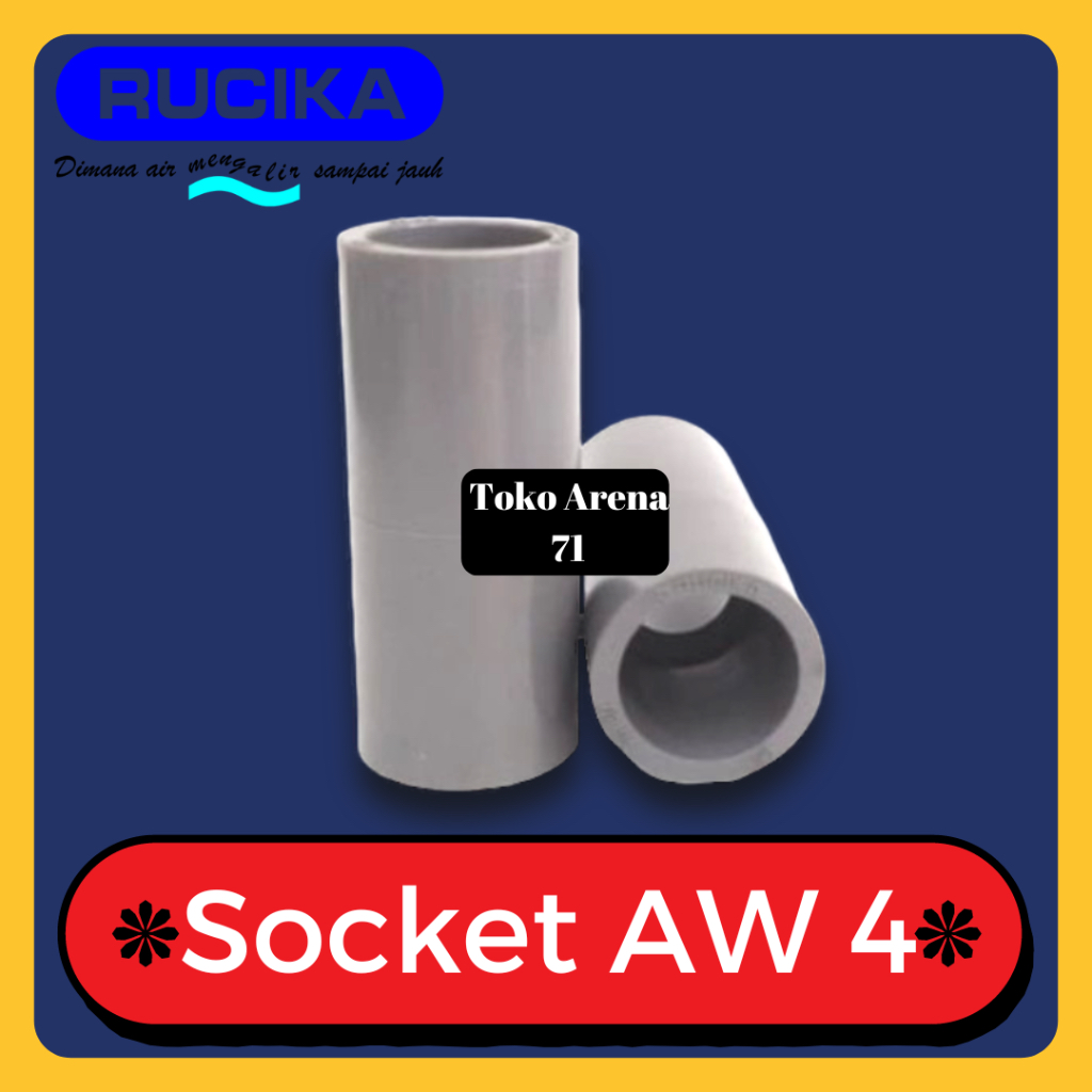 Jual Sock AW 4" 4 Inch 4 inchi fitting pipa PVC RUCIKA Socket Sok Soket ...