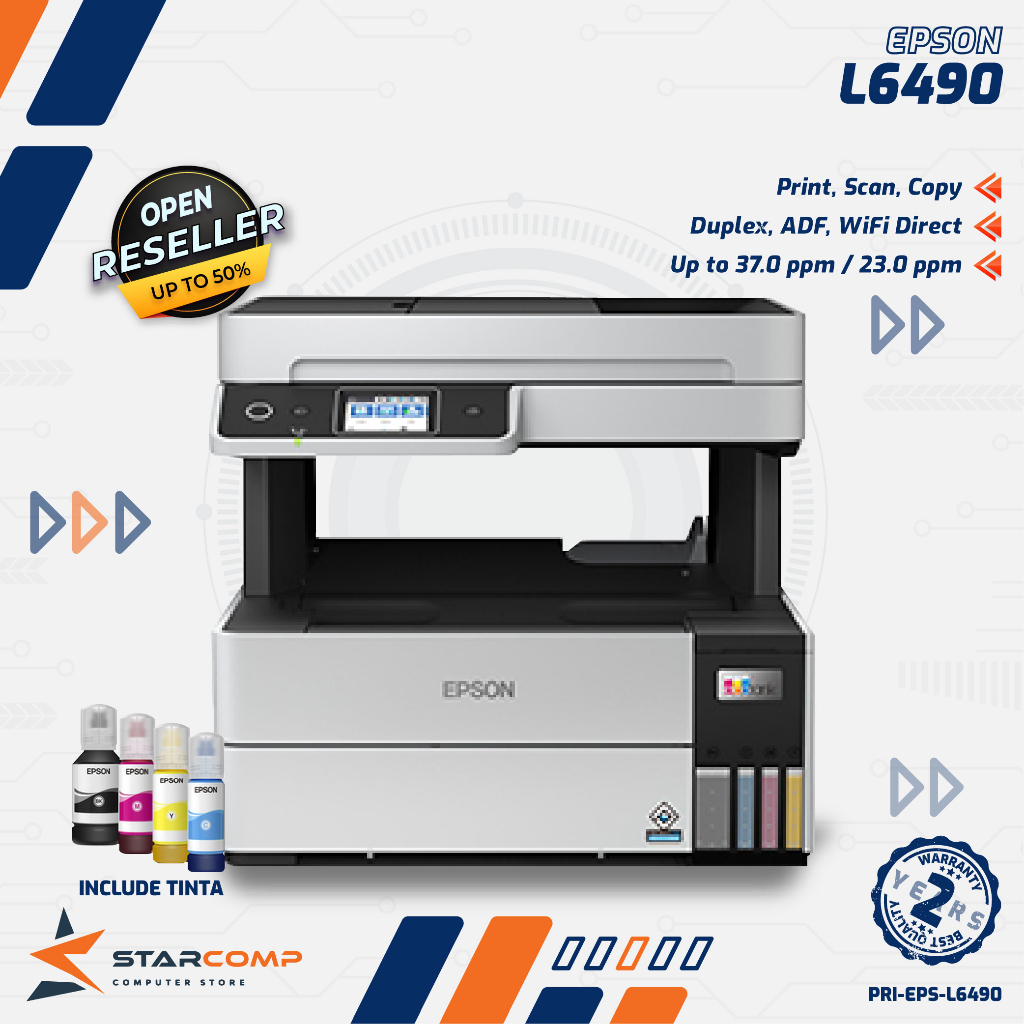Jual Printer Epson EcoTank L6490 A4 Ink Tank All-in-One Fax with ADF L ...