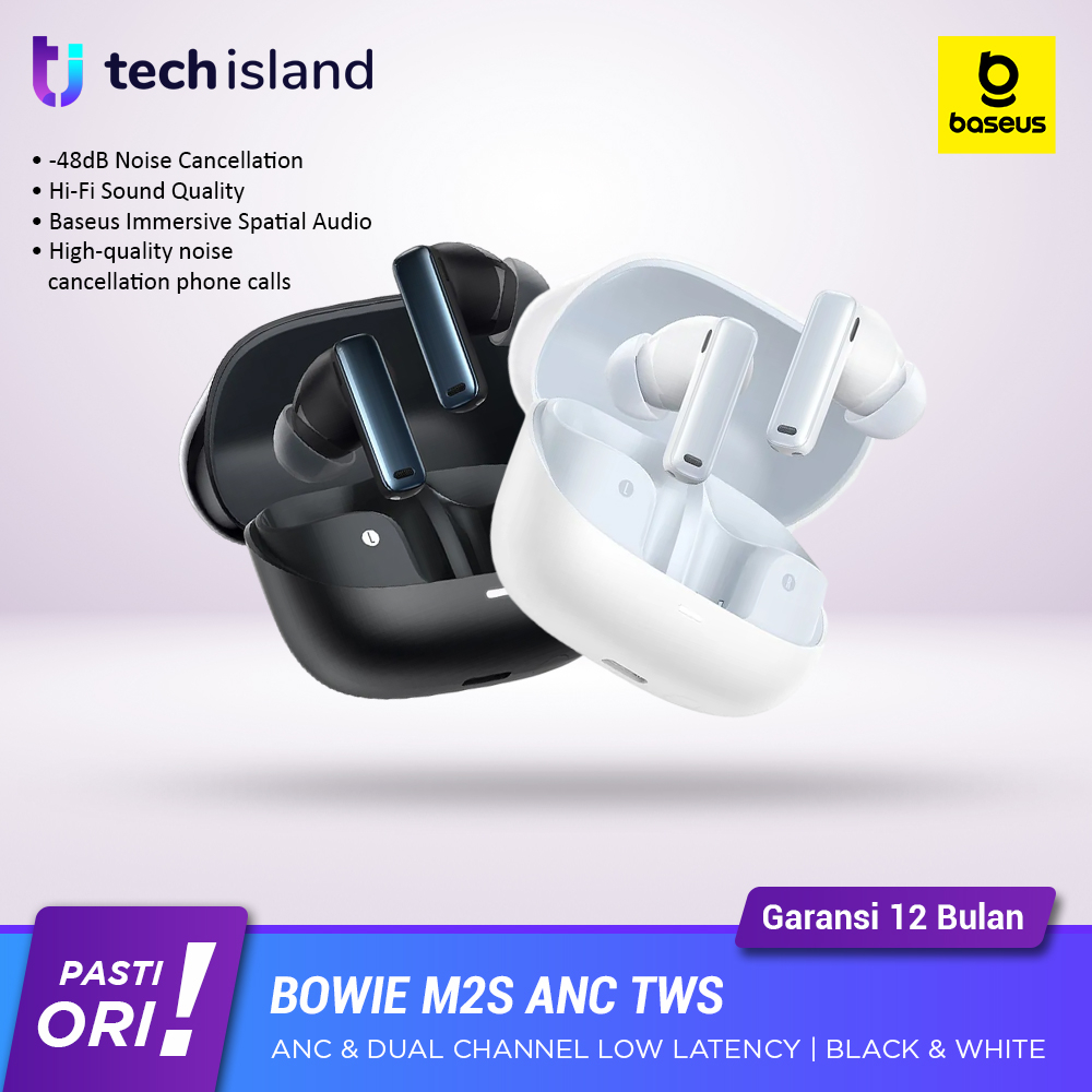 Jual Baseus Bowie M2S TWS Bluetooth ANC ENC Dual Channel Low Latency ...
