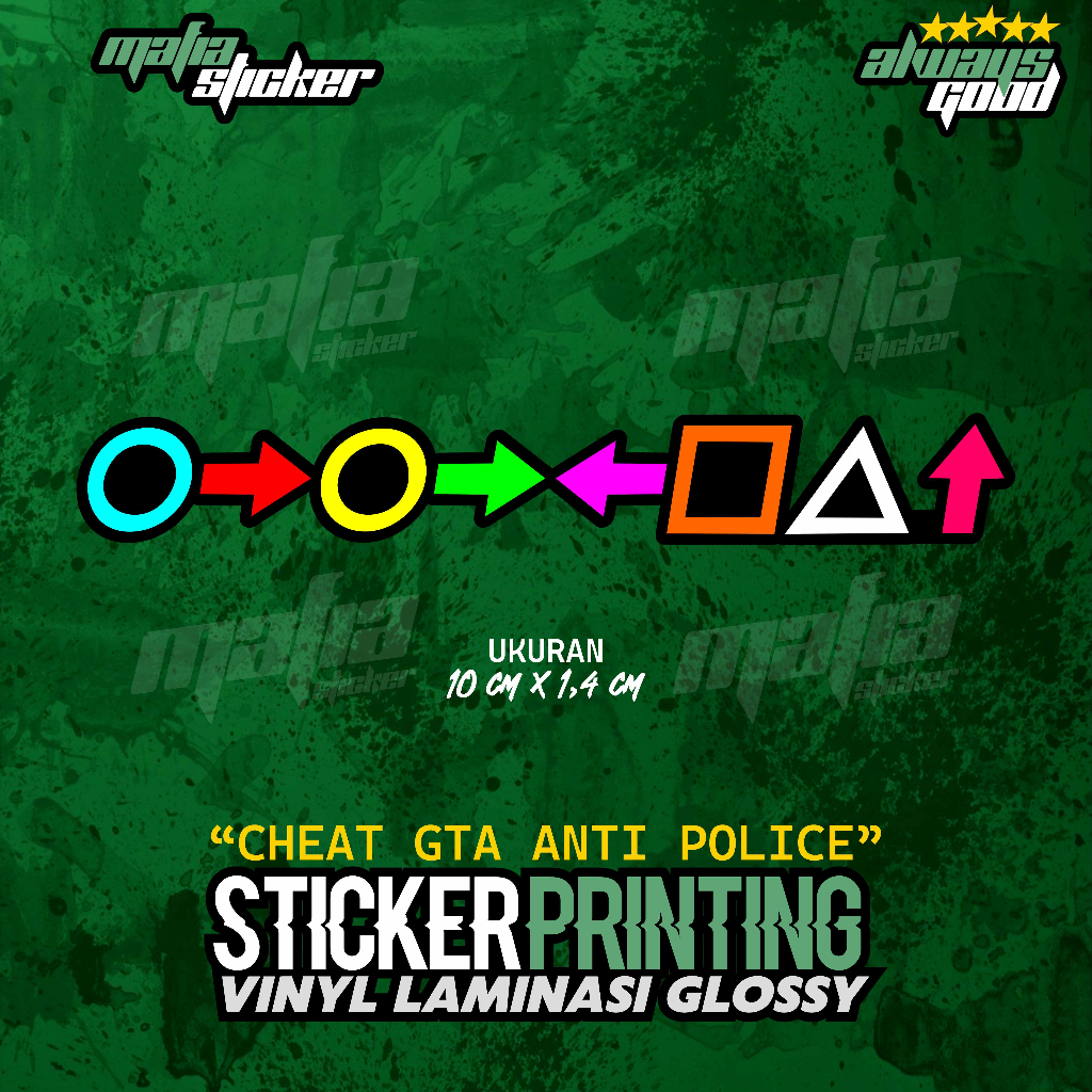 Jual STICKER/STIKER PRINT CUT CHEAT PASSWORD GTA ANTI POLICE | Shopee ...