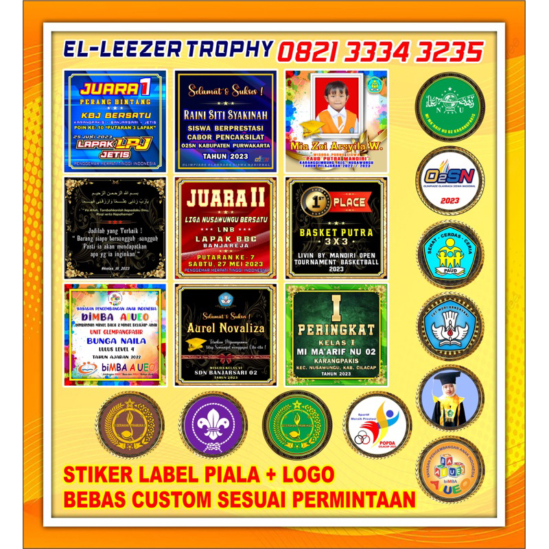 Jual Stiker Juara Piala & Logo Perlombaan Custom | Shopee Indonesia