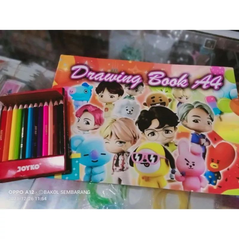 Jual BUKU GAMBAR BTS BT21 A4 (BONUS CRAYON) | Shopee Indonesia