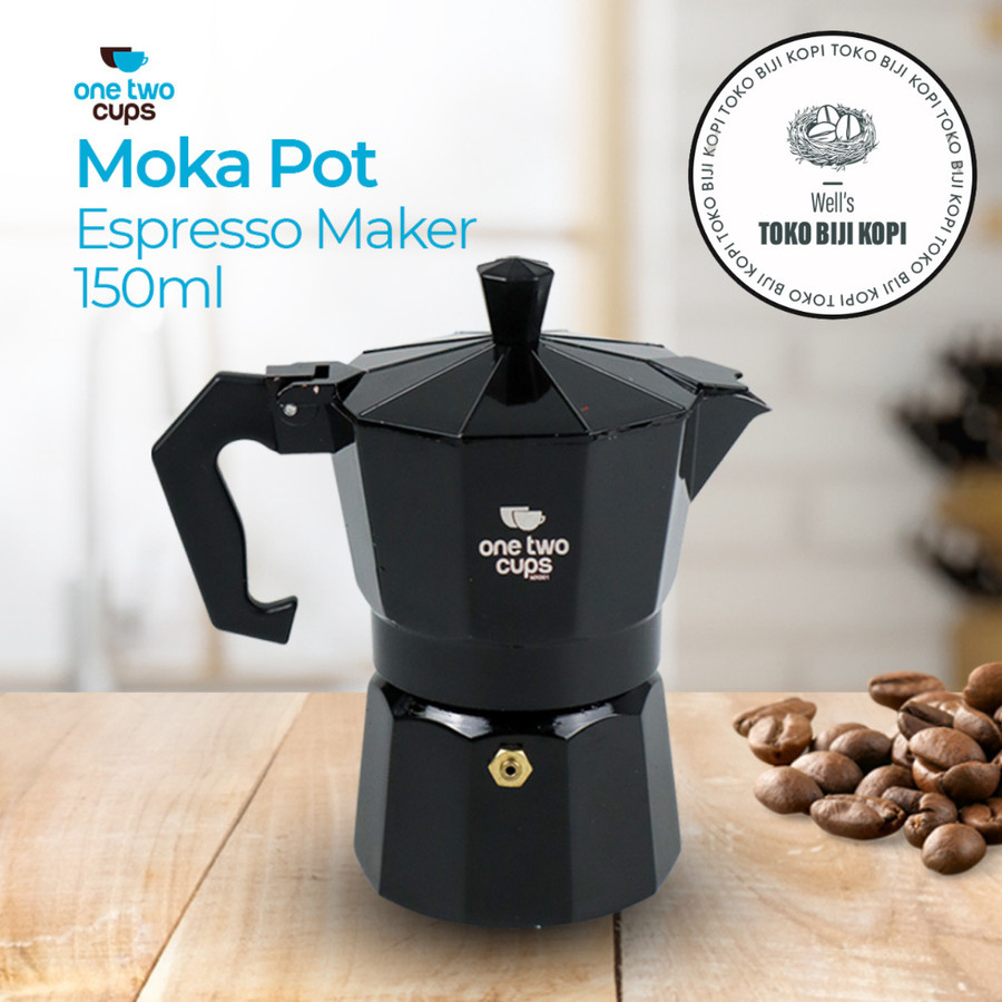 Jual MOKA POT ESPRESSO MAKER POT STOVETOP FILTER HITAM MX001 - 150 ML ...