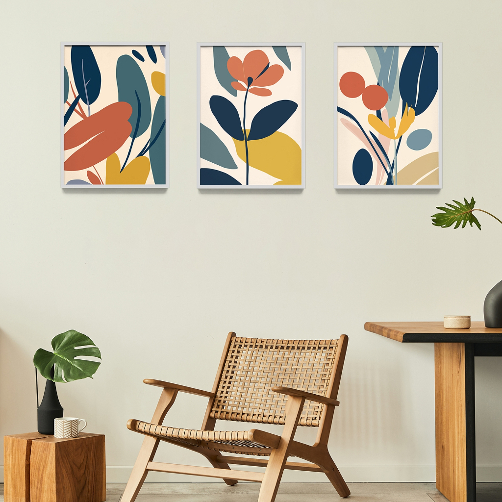 Jual Wall Frame Art Flower Dengan Frame Kayu Design Bunga Minimalis ...