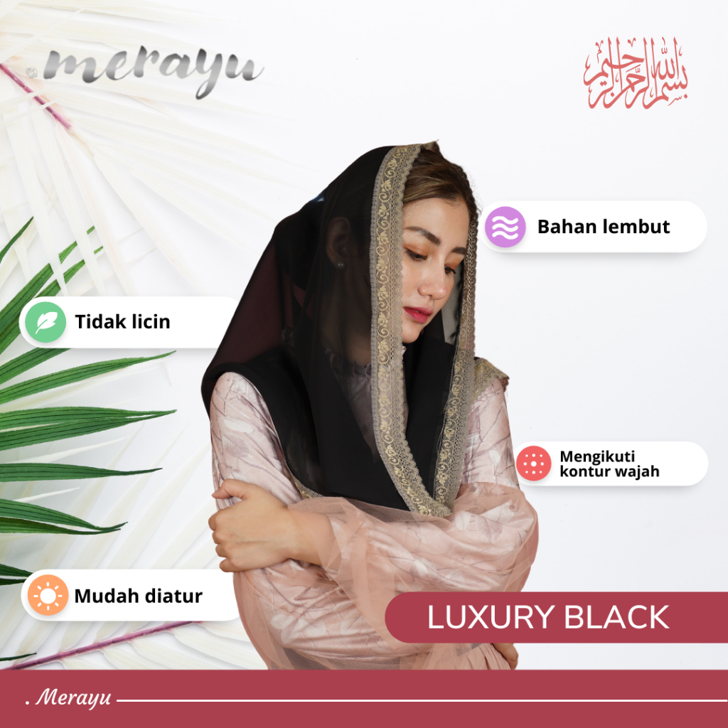 Jual MERAYU LIMITED | Luxury Black Hijab MERAYU Novita Hardini Hijab ...