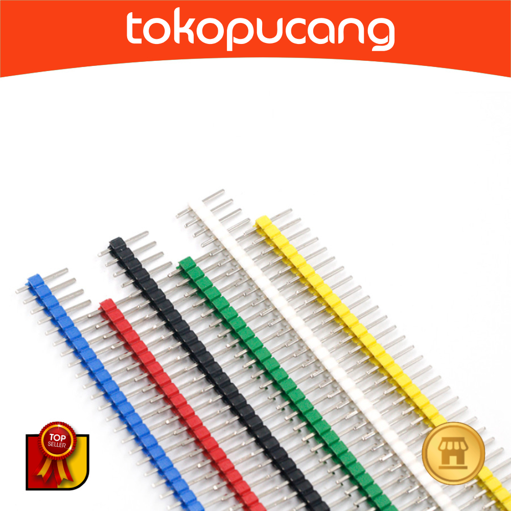 Jual Pin Header Lurus Straight Single Row Male 1 x 40 Pins tulang ikan ...