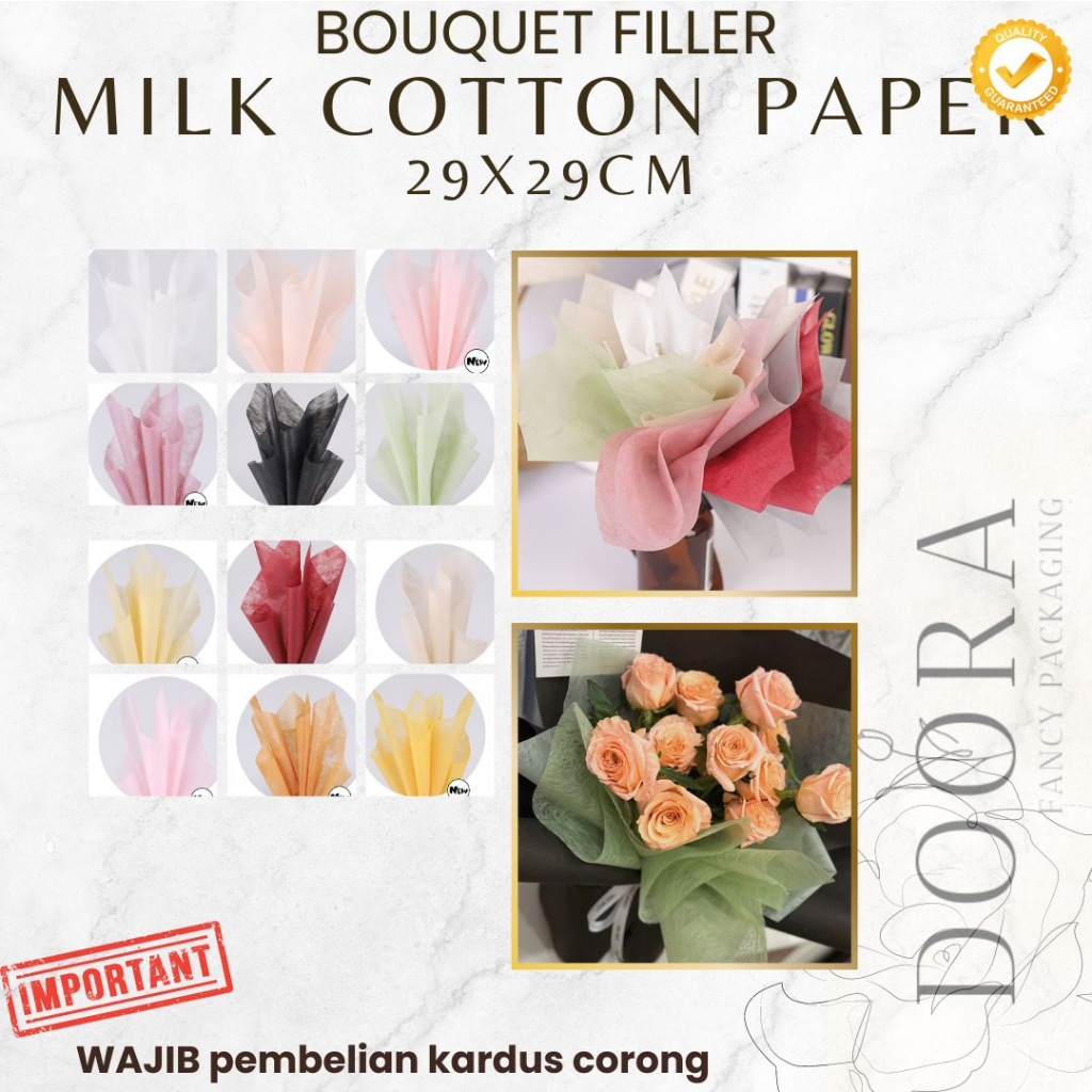 Jual Kertas Buket Bunga Bouquet Filler Milk Cotton Paper (1pak ...