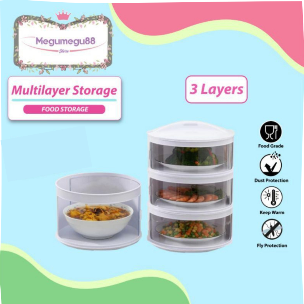 Jual Multilayer food cover 3-4susun/Rak Susun/penutup makanan/tudung ...