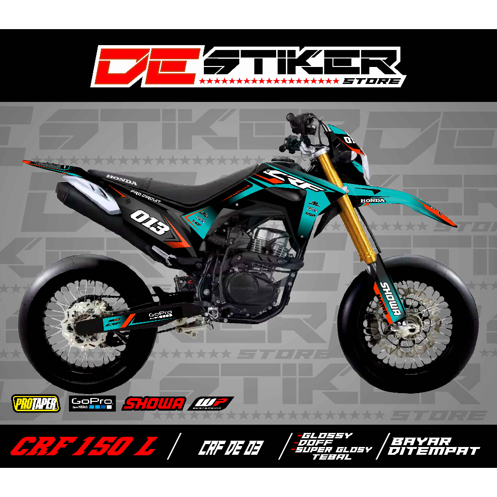 Jual decal sticker crf 150 l motif simple minimalis keren bisa request ...