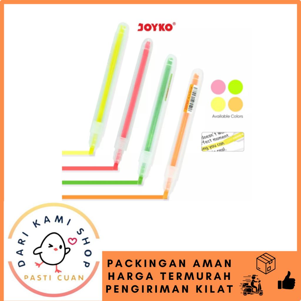 Jual JOYKO HIGHLIGHTER / STABILO / TEXTLINER / PENANDA BERWARNA HL-73 HL-74 HL-75 HL-76 | Shopee ...