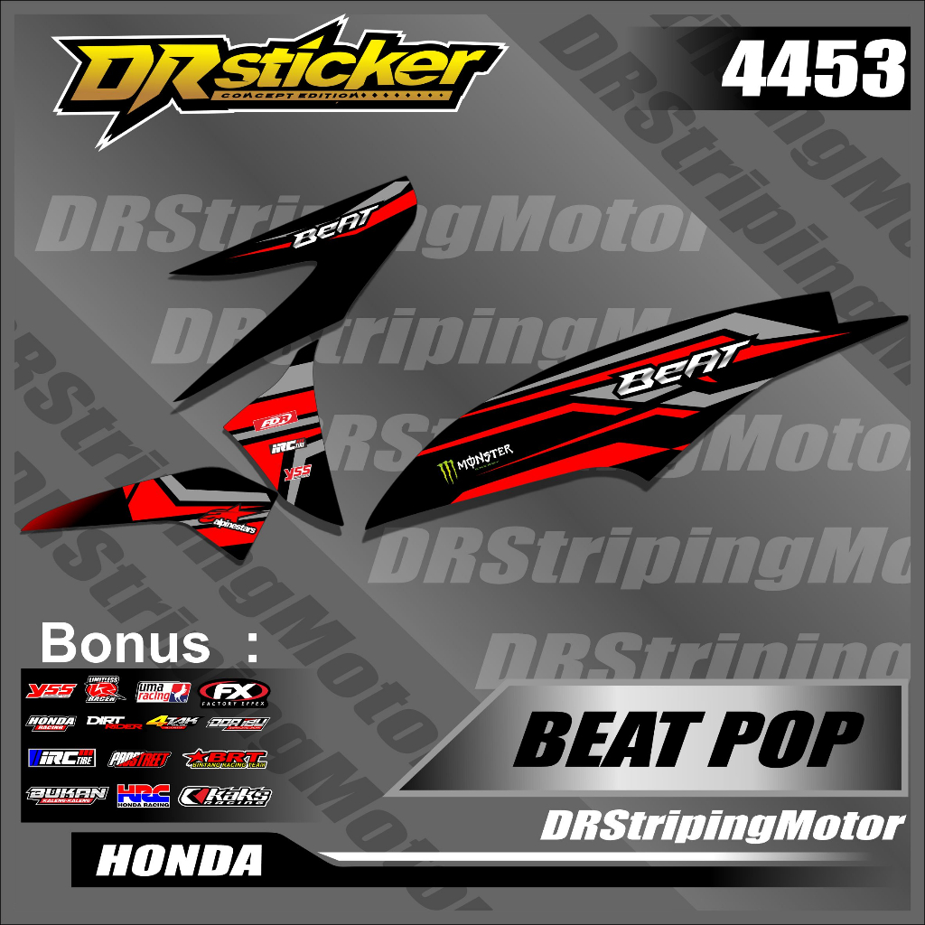 Jual COD - Sticker Aksesoris Sepeda motor beat Pop Striping List ...