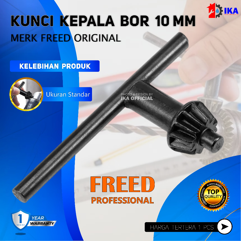 Jual Kunci Kepala Mesin Bor 10mm 13mm - Kunci Bor 10 mm 13 mm Hitam ...