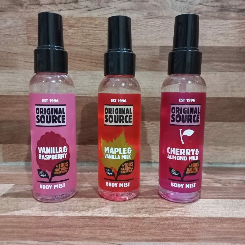 Jual Original Source Body Mist 100ml Vanilla&Rasberry /Cherry &Almond ...