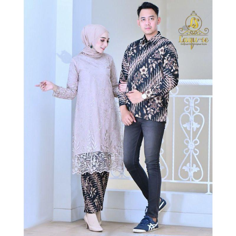 Jual Kebaya Couple Kemeja Batik / Couple Kebaya Tunik Kondangan ...