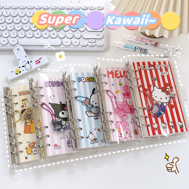 Jual Buku binder A6 100 Halaman A6 Sanrio Notebook Set 6 Lubang Lepas ...
