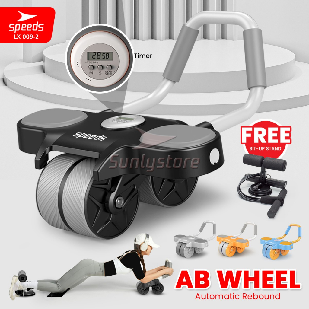 Jual SPEEDS AB Wheels Plank Trainer Ab Roller 2 Roda Automatic Rebound ...