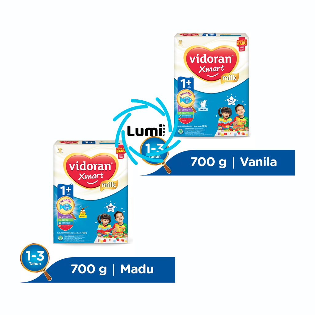 Jual VIDORAN XMART 1+ IMUNUP VANILA MADU 700gr KEMASAN BARU | Shopee ...