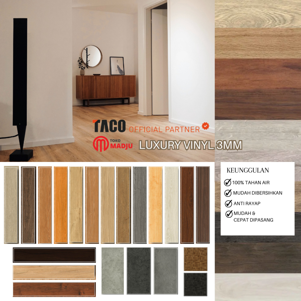 Jual Lantai VINYL LVF / VINYL motif kayu TACO LUXURY VINYL FLOORING 3mm ...
