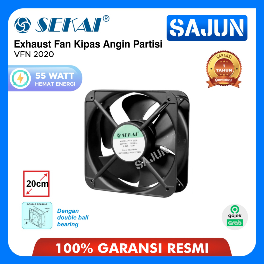 Jual Sekai Exhaust Fan Kipas Angin Partisi 20cm [ VFN 2020 / VFN 1212 ...