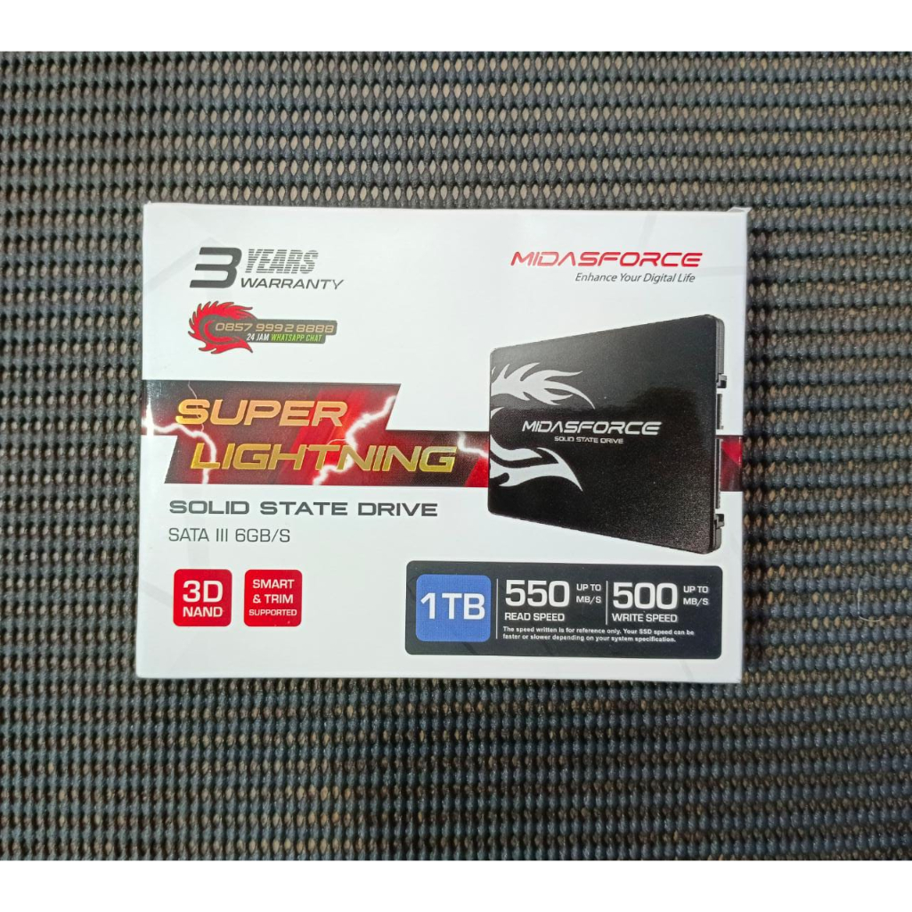 Jual SSD MIDAS INTERNAL SATA III & NVME M.2 MIDAS FORCE 128GB / 256GB ...