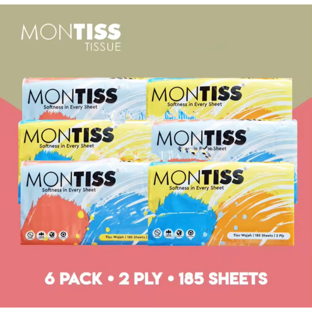 Jual Montiss Facial Tissue 185 Sheets [6 Pack] | Shopee Indonesia
